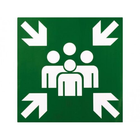 Sammelplatz-Symbol, Schild beidseitiger Druck